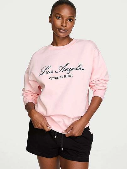 Victoria's Secret Angel Essentials Iconic Fleece Crewneck Sweatshirt - Pink