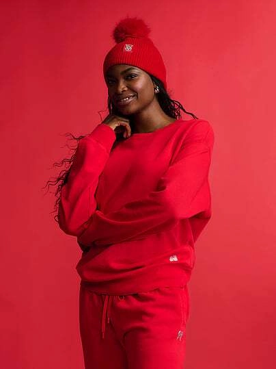 Victoria's Secret Angel Essentials Iconic Fleece Crewneck Sweatshirt - Red