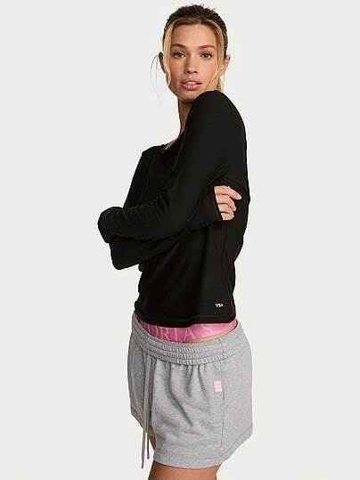 Victoria's Secret Long-sleeve Open-back Tee - Print