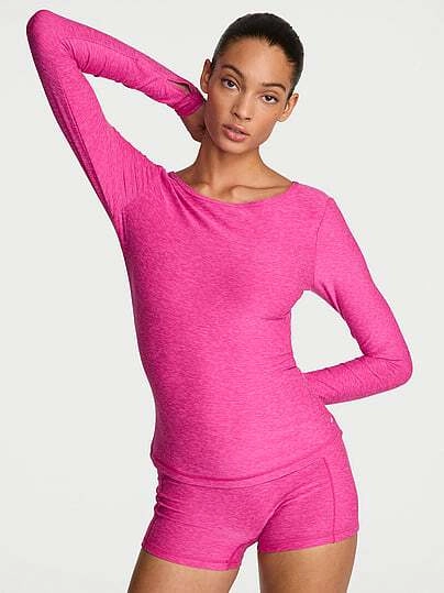 Victoria's Secret Long-sleeve Open-back Tee - Print