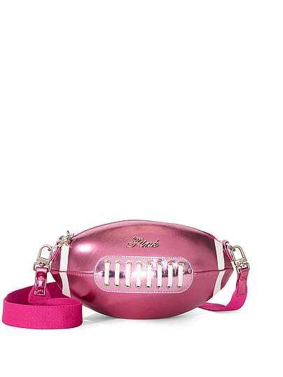 Pink Metallic Football Crossbody Bag - Pink
