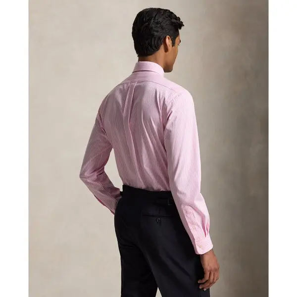 Ralph Lauren Classic Fit Striped Stretch Poplin Shirt - Pink/white