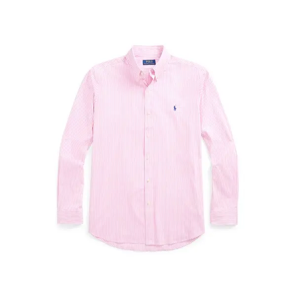 Ralph Lauren Classic Fit Striped Stretch Poplin Shirt - Pink/white