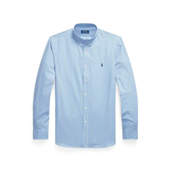 Ralph Lauren Slim Fit Striped Stretch Poplin Shirt - Light Blue/white
