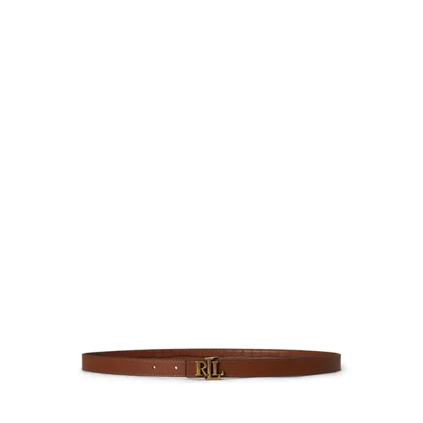 Ralph Lauren Logo Reversible Embossed Skinny Belt