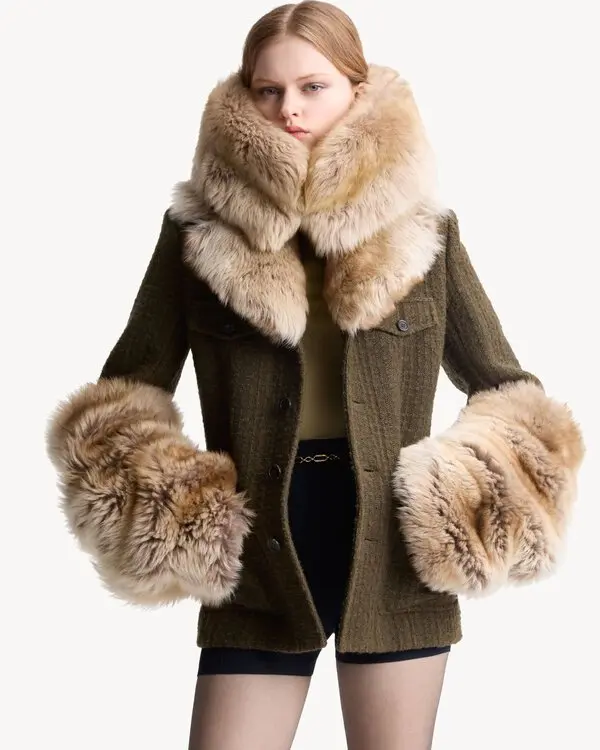 Saint Laurent Snood In Shearling