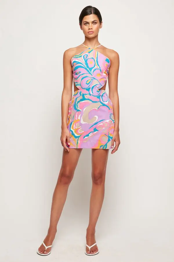 SWF Scarf Style Mini Dress - Opal Skies