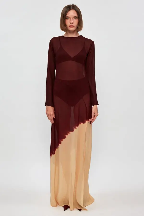 SWF Sheer Panel Maxi - Merlot Cloud