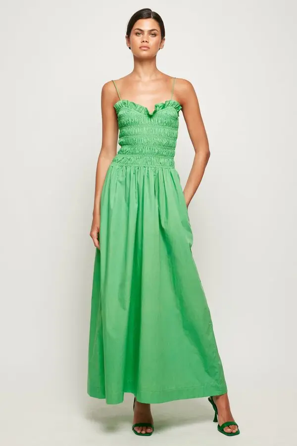 SWF Ruffled Bodice Midi Dress