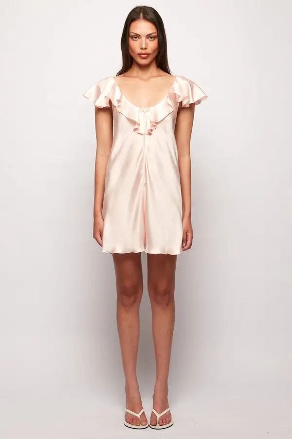 SWF Scoop Neck Ruffle Mini - Rose Clay