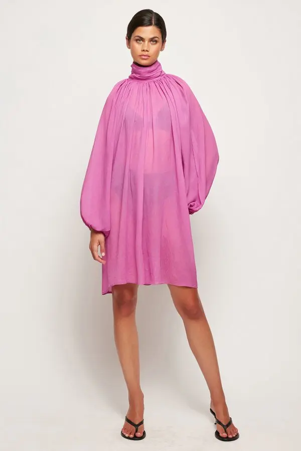 SWF Sheer Balloon Sleeve Mini - Eclipse Violet