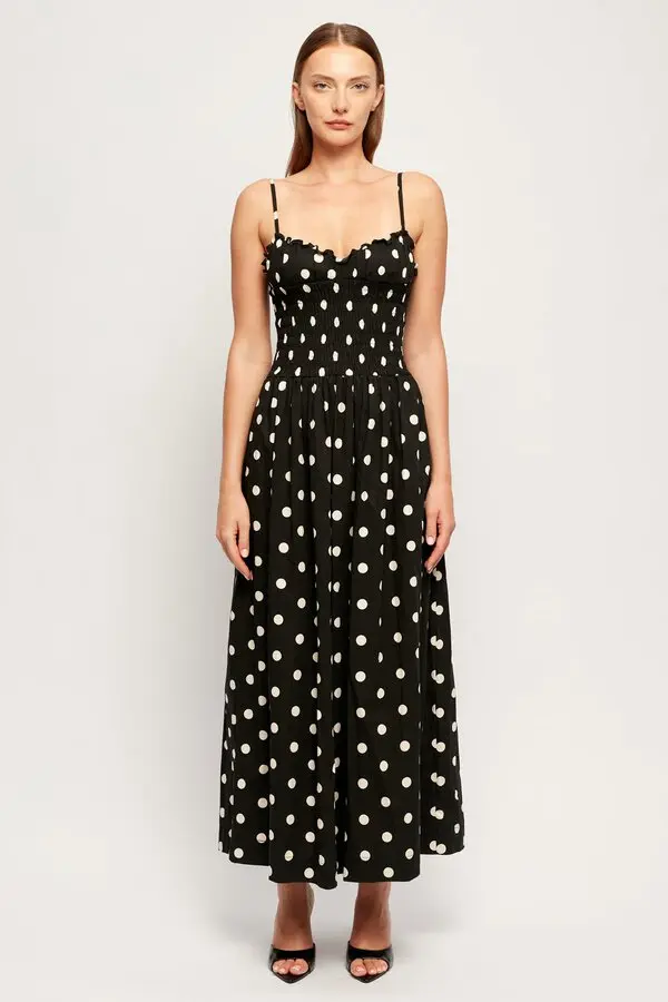 SWF Smocked Bustier Midi Dress