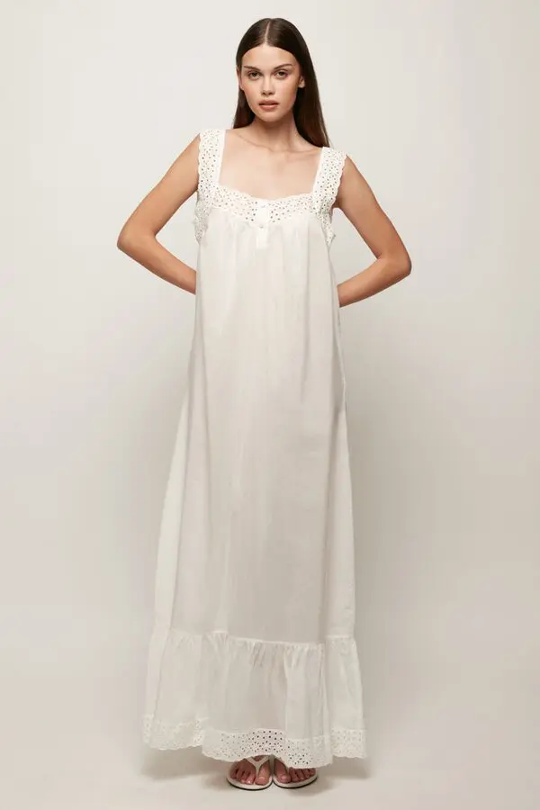 S/W/F BOUTIQUE - INTERNATIONAL Soft Smock Maxi - Chalk