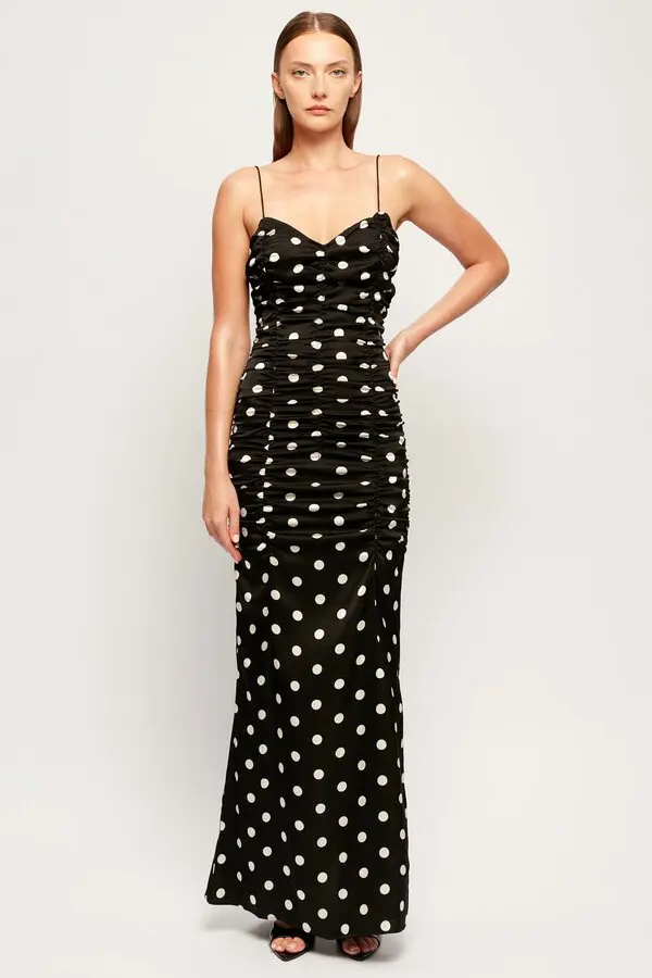 SWF Ruched Slip Maxi - After Hours Dot