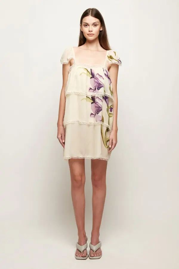 S/W/F BOUTIQUE - INTERNATIONAL Tiered Sheer Mini - Violet Muse