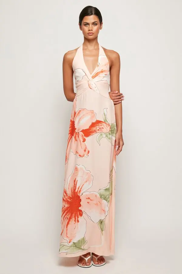 SWF Twist Front Maxi - Hibiscus Glow