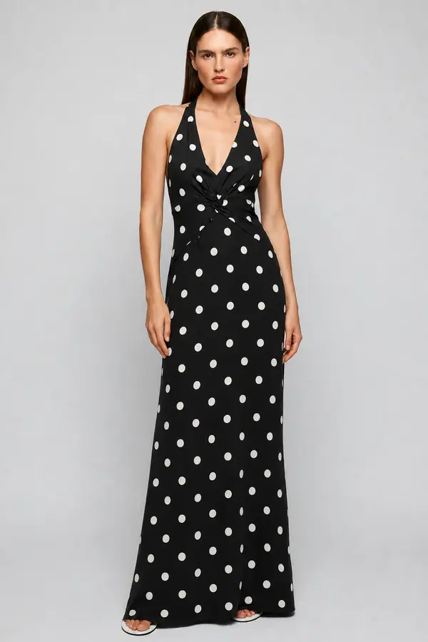 SWF Twist Front Maxi Dress - After Hours Dot