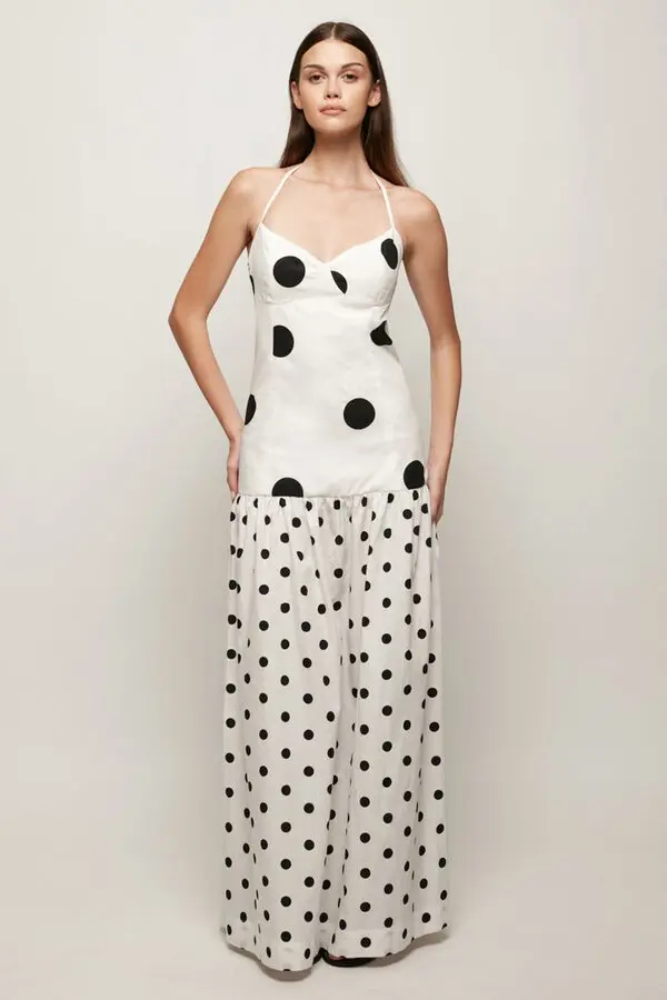 S/W/F BOUTIQUE - INTERNATIONAL Fine Halter Maxi - Check Point