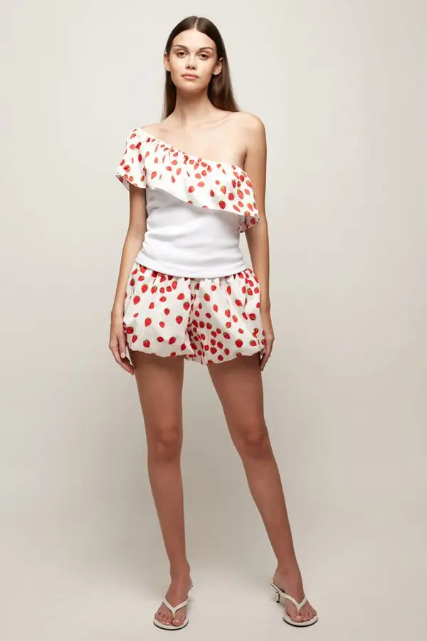 SWF Asymmetrical Frill Top - Strawlette