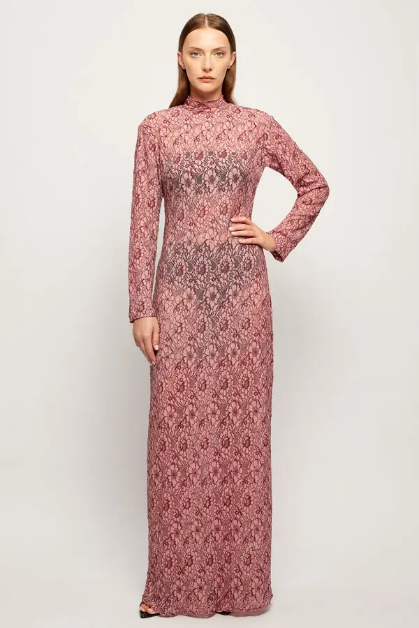 S/W/F BOUTIQUE - INTERNATIONAL High Neck Maxi - Deep Merlot
