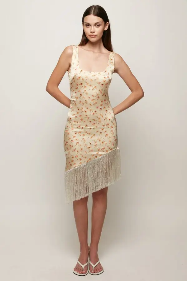 S/W/F BOUTIQUE - INTERNATIONAL Fringe Hem Dress - Dry Press