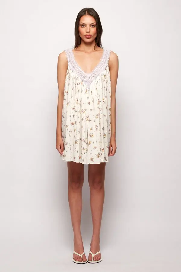 SWF Lace Detail Babydoll Mini Dress - Soft Archive