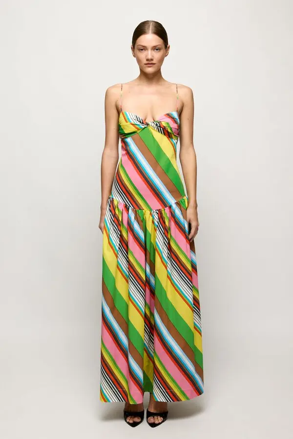SWF Fitted Midi Dress With Voluminous Skirt