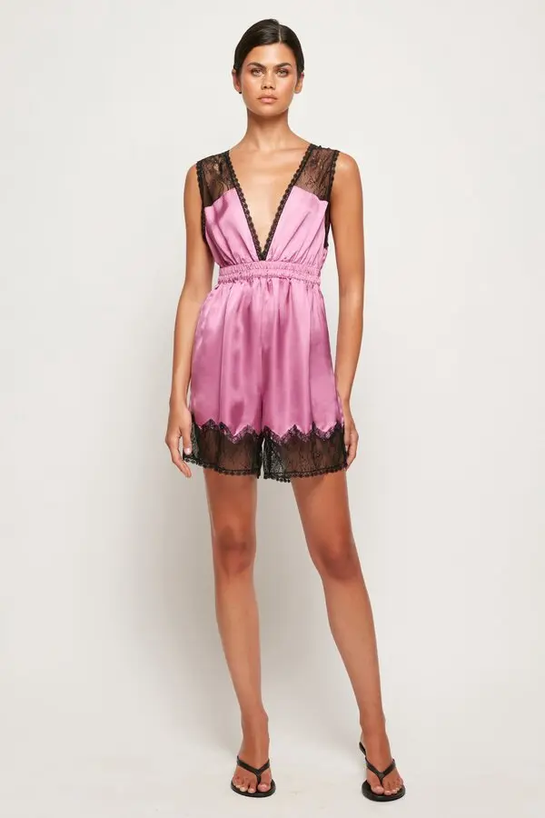 SWF Lace Trim Romper - Eclipse Violet