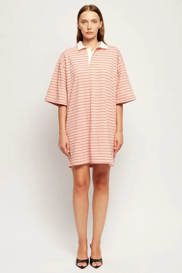 SWF Oversized Rugby Mini - Blush Stripe