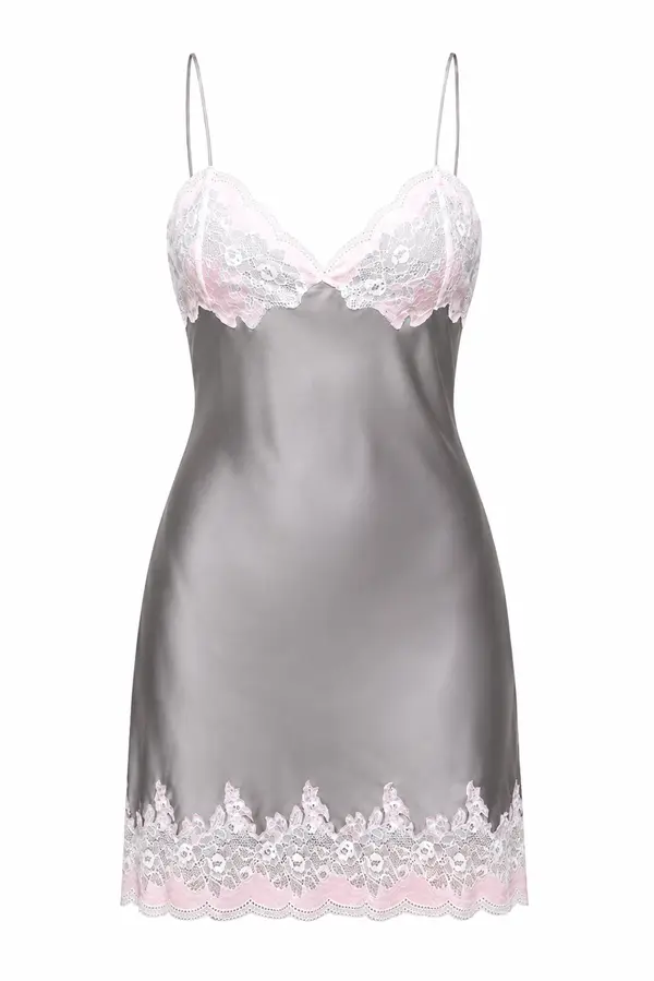 SWF Lace Trim Slip Dress - Drift Grey