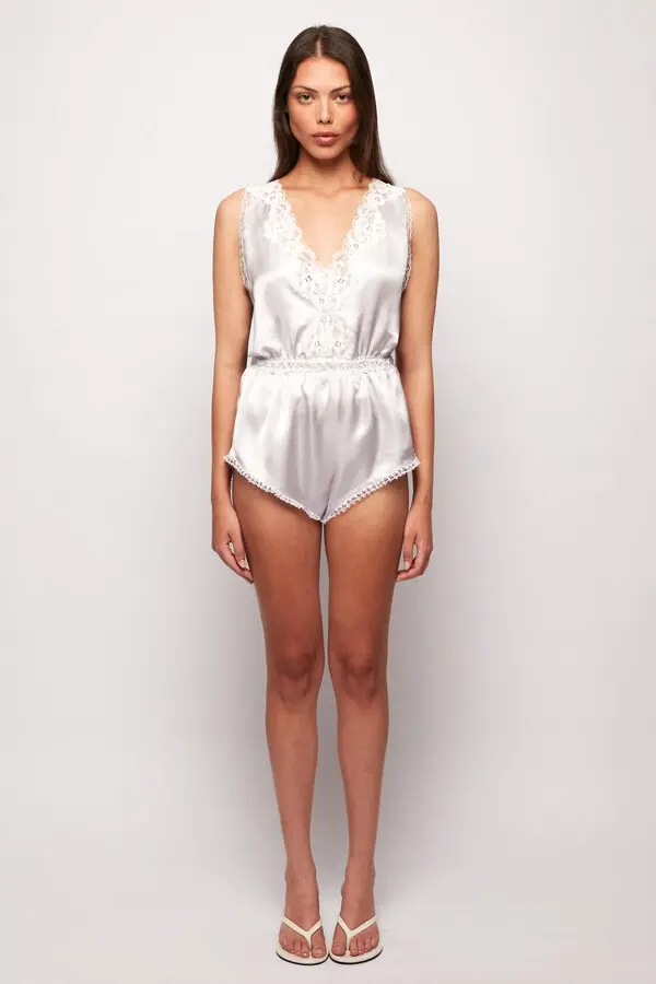 SWF Lace Trim Teddy - Lilac