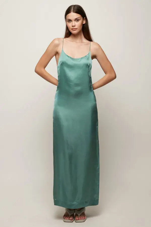 SWF Relaxed Midi Slip Dress - Teal