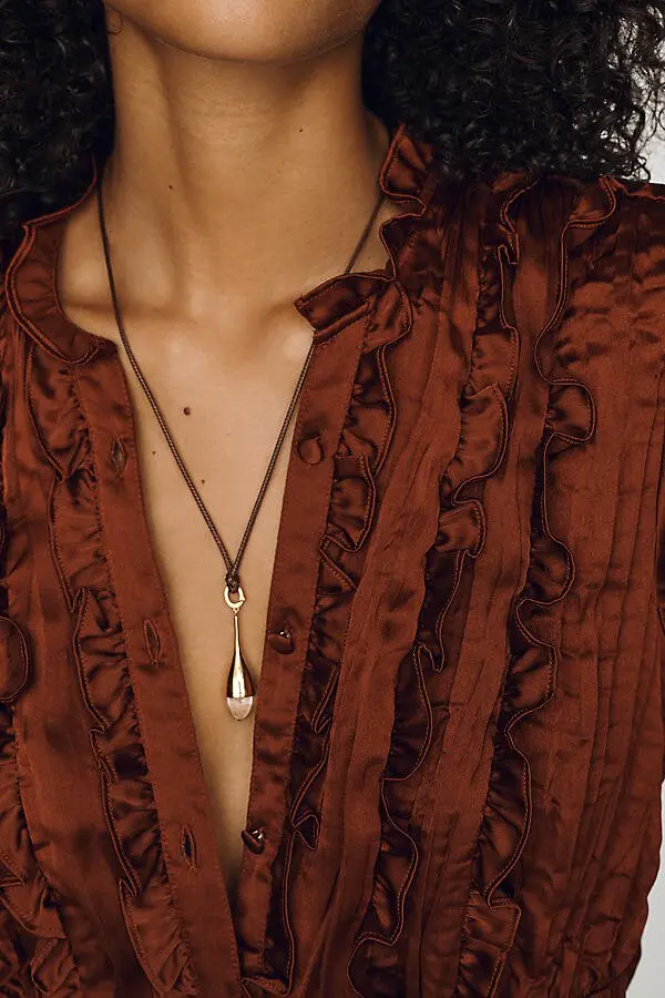 Anthropologie Short-sleeve Ruffle Blouse - Smoked Paprika