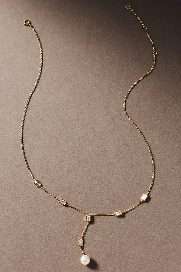 Nadri Bianca Lariat Necklace - Gold