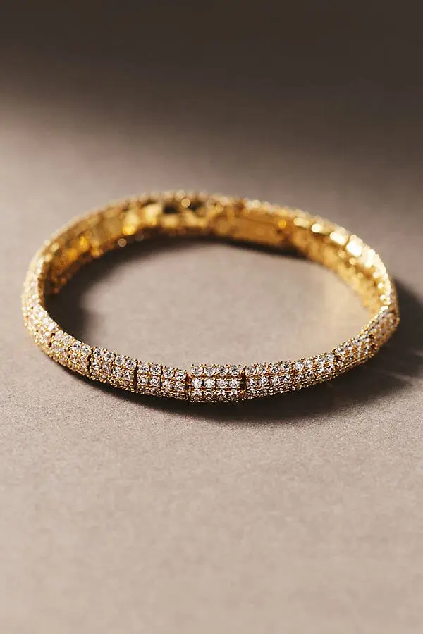 Nadri Crushed Pavé Dome Bracelet - Gold