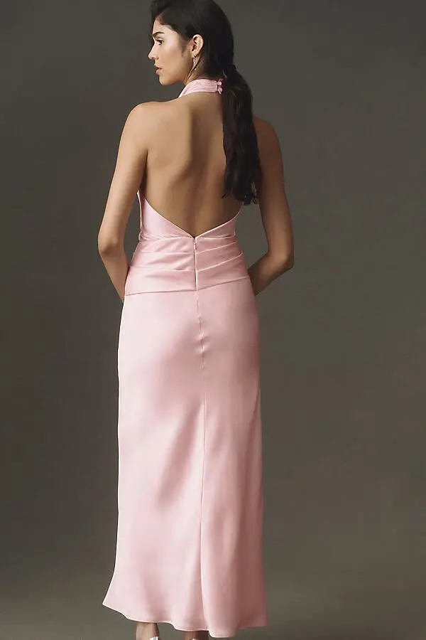 MARE MARE Isabella High-neck Maxi Dress - Pink