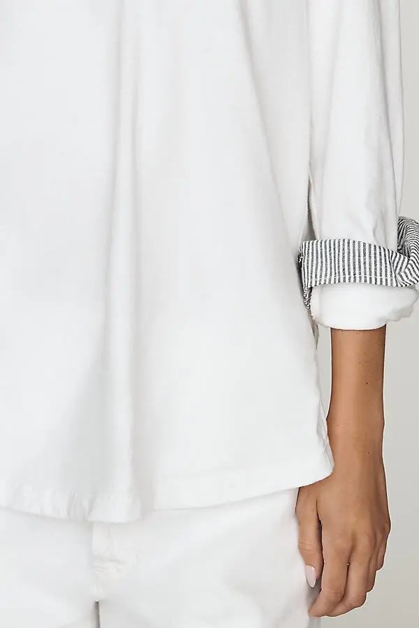 RAGABOND Studio Cotton Pstripe Contrast Polo Top