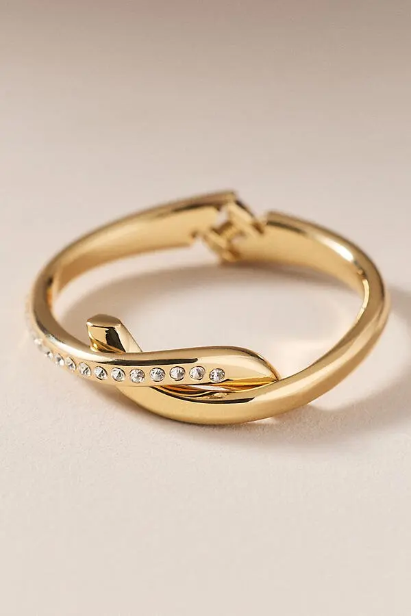 Anthropologie Twisted Crystal Bracelet - Gold