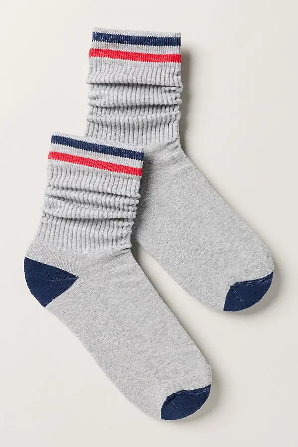 AMERICAN TRENCH Striped Cuff Socks - Grey