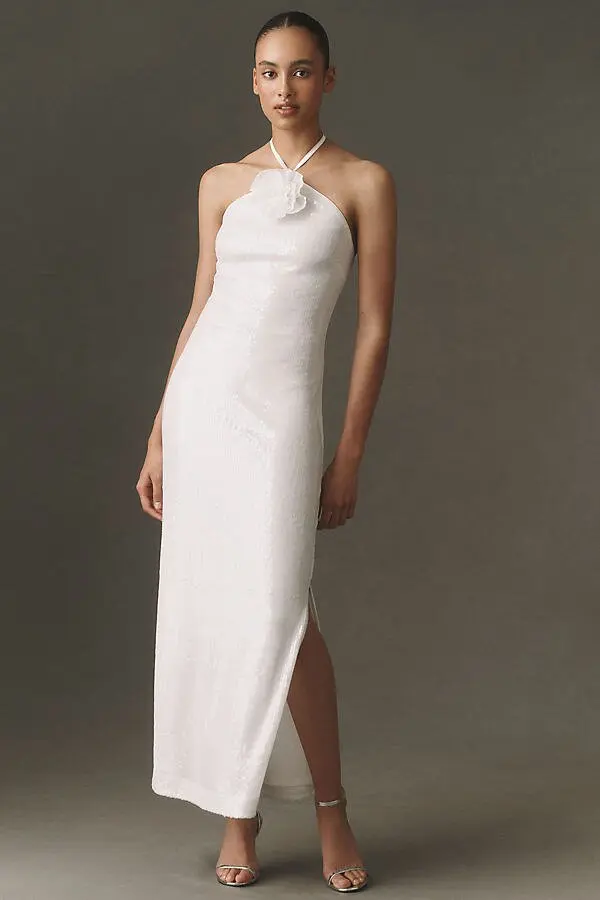 Endless Rose Halter Sequ Dress - White