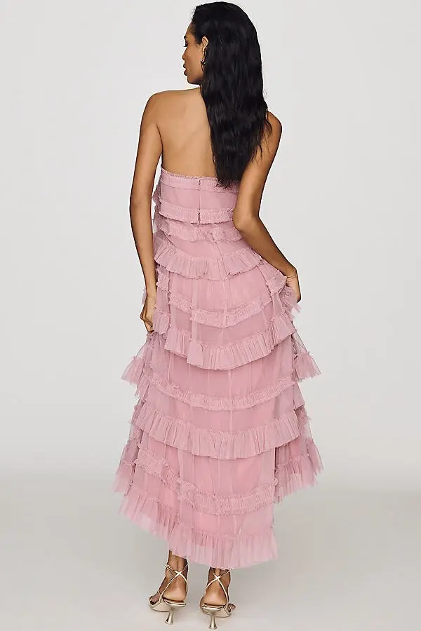 Mac Duggal Mesh Halter Dress