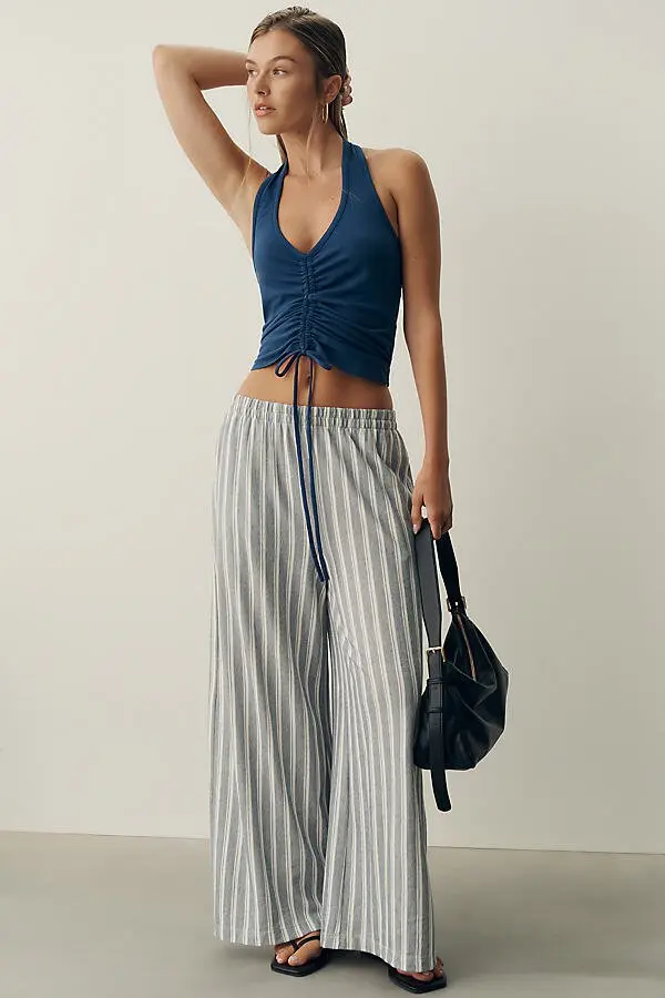 Z Supply Scout Striped Wide-leg Pants - Summer Stone