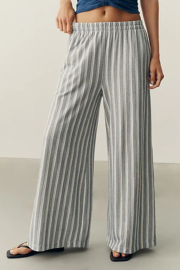 Z Supply Scout Striped Wide-leg Pants - Summer Stone