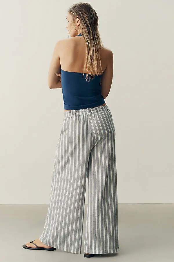 Z Supply Scout Striped Wide-leg Pants - Summer Stone