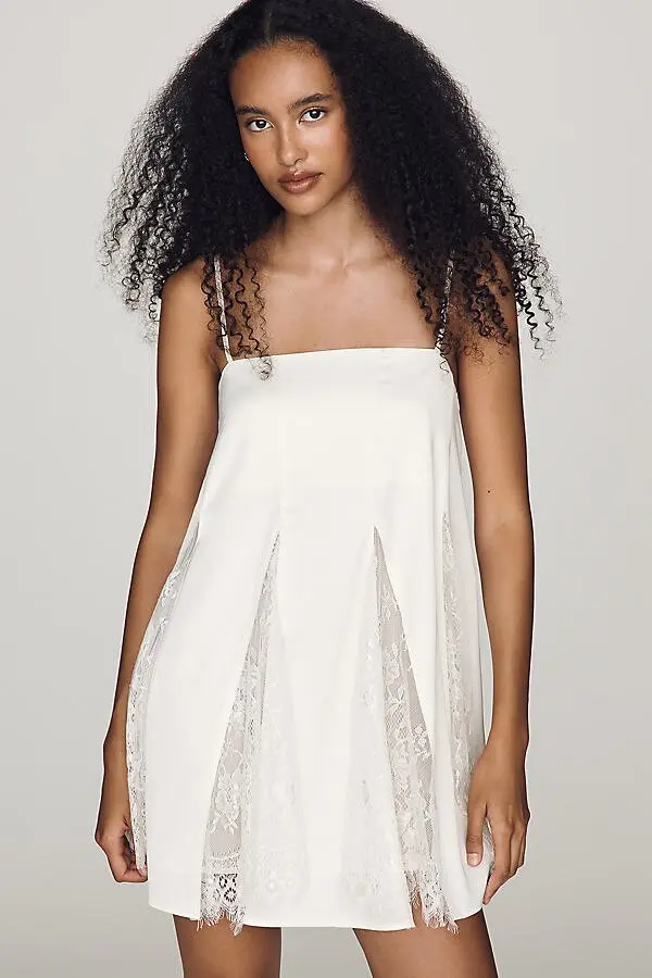 Endless Rose Lace Godet Mi Dress - Ivory