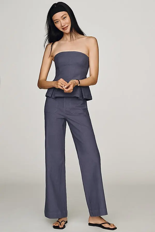 Maeve Jude Len-blend Trousers Pants - Nightshadow Blue