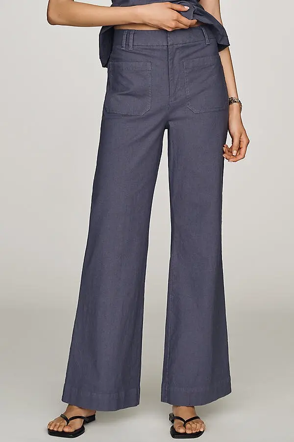 Maeve Jude Len-blend Trousers Pants - Nightshadow Blue