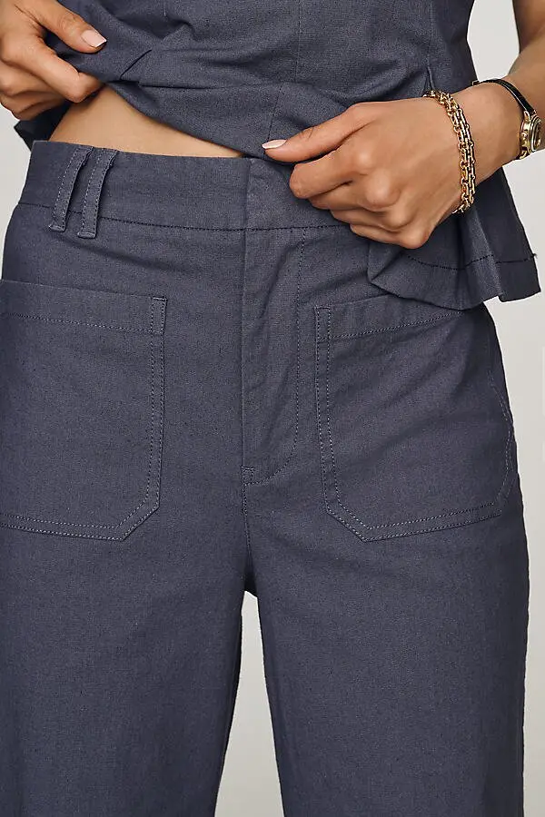 Maeve Jude Len-blend Trousers Pants - Nightshadow Blue