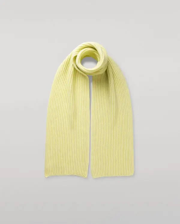 Johnstons Of Elgin Lovat Ribbed Cashmere Scarf - Yellow