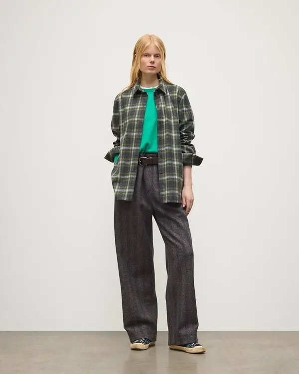 Johnstons Of Elgin Clanlass Plaid Overshirt - Green